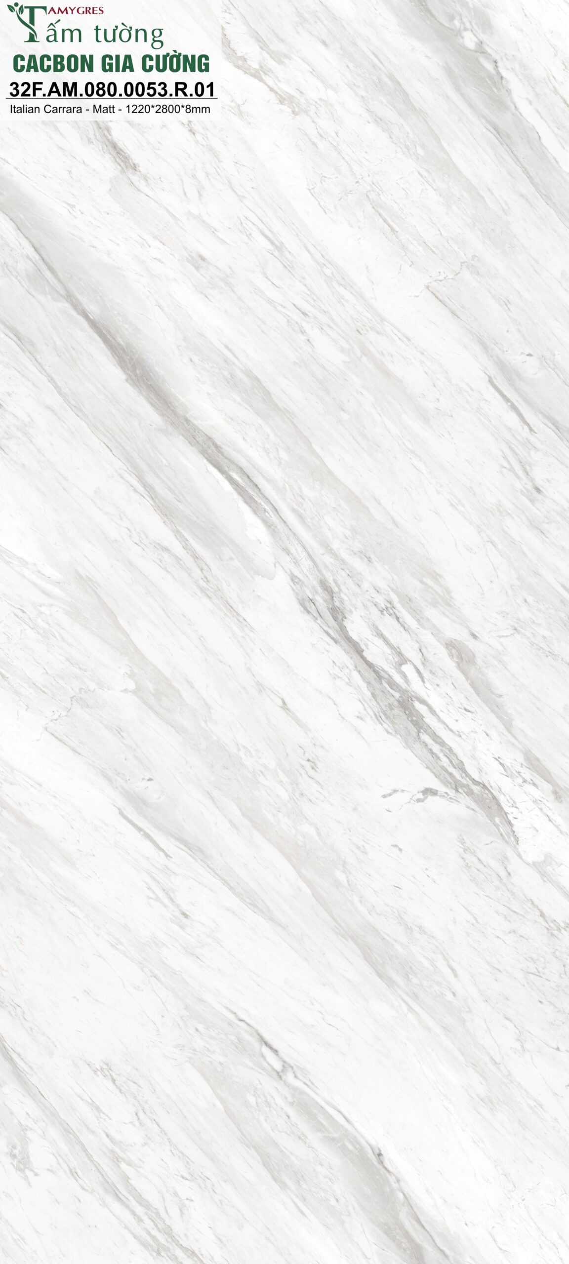 Tấm tường carbon gia cường Amygres 122x280 Italian Carrara 32F.AM.080. ...