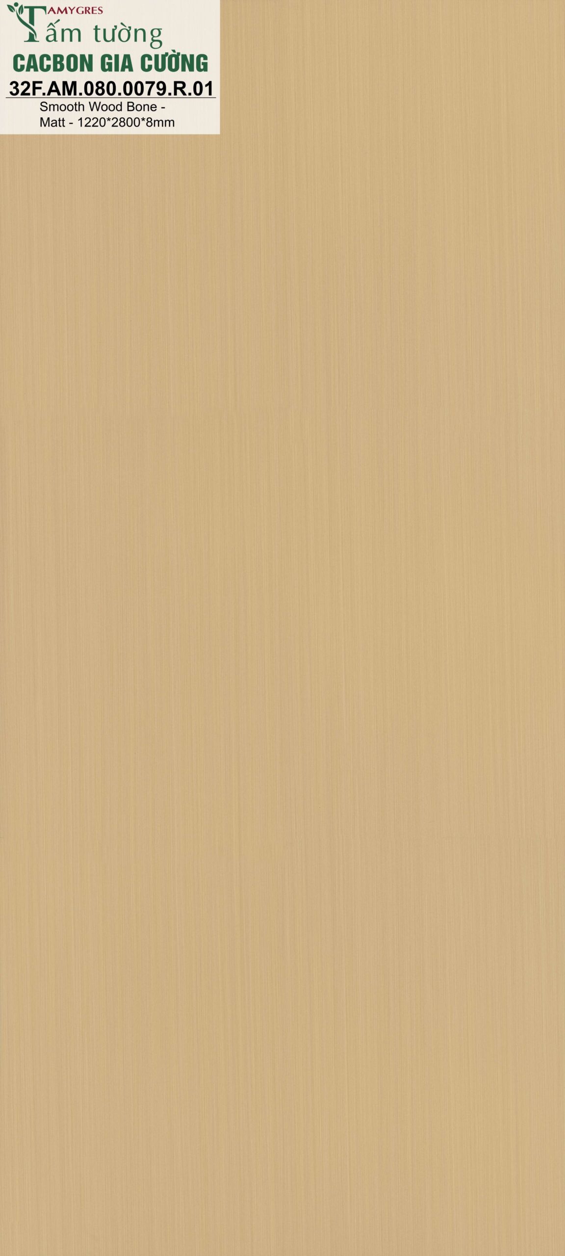 Tấm tường carbon gia cường Amygres 122x280 Smooth Wood Bone 32F.AM.080. ...